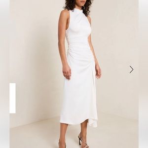 REVOLVE | Dresses | Alc Inez Satin Midi White Dress Nwt | Poshmark